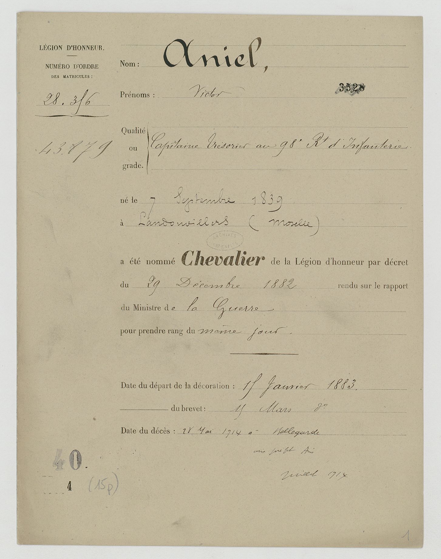 Aniel, Victor (1839-....) (FranceArchives)