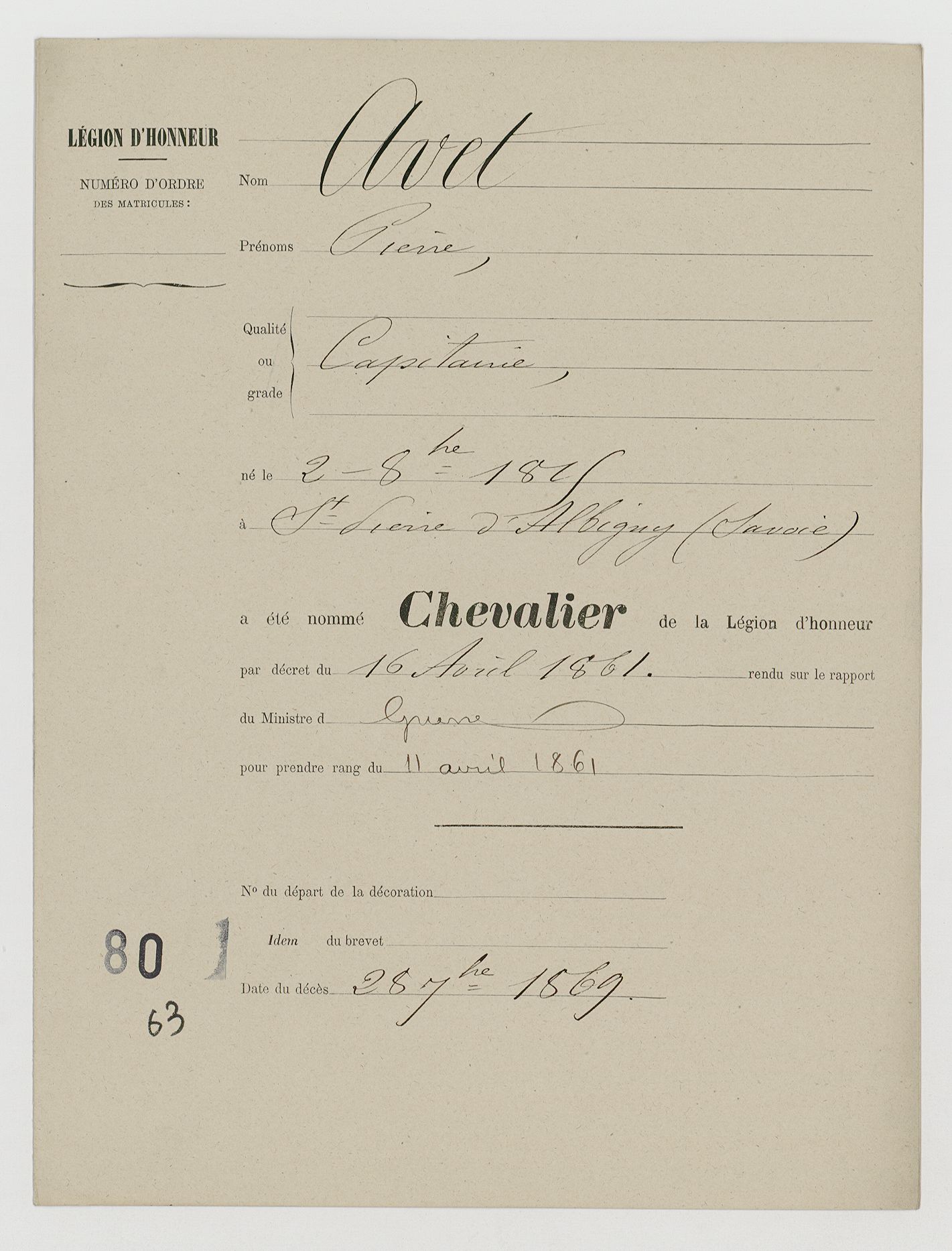 Avet, Pierre (1815-....) (FranceArchives)