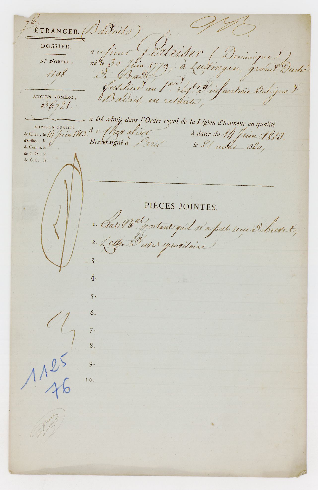 Gerteiser, Dominique (1779-....) (FranceArchives)