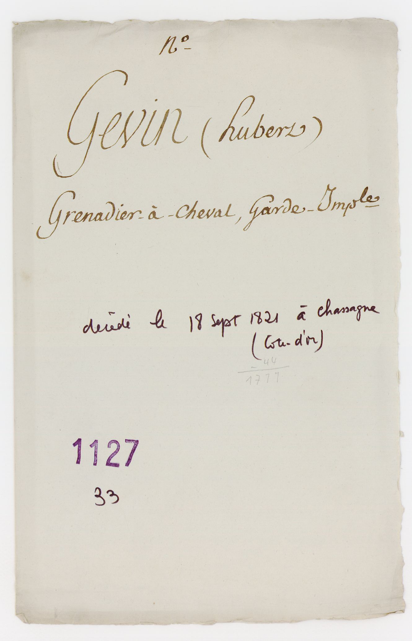 Gevin, Hubert (1777-....) (FranceArchives)