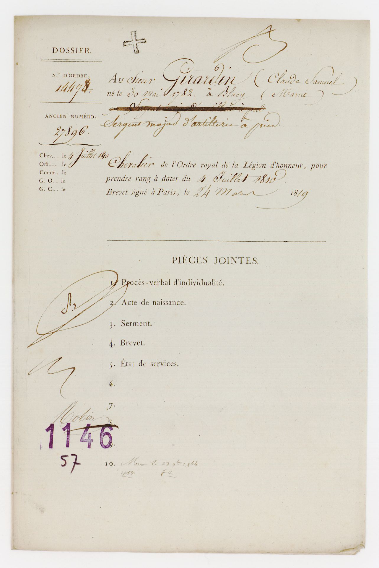 Girardin, Claude Samuel (1782-....) (FranceArchives)