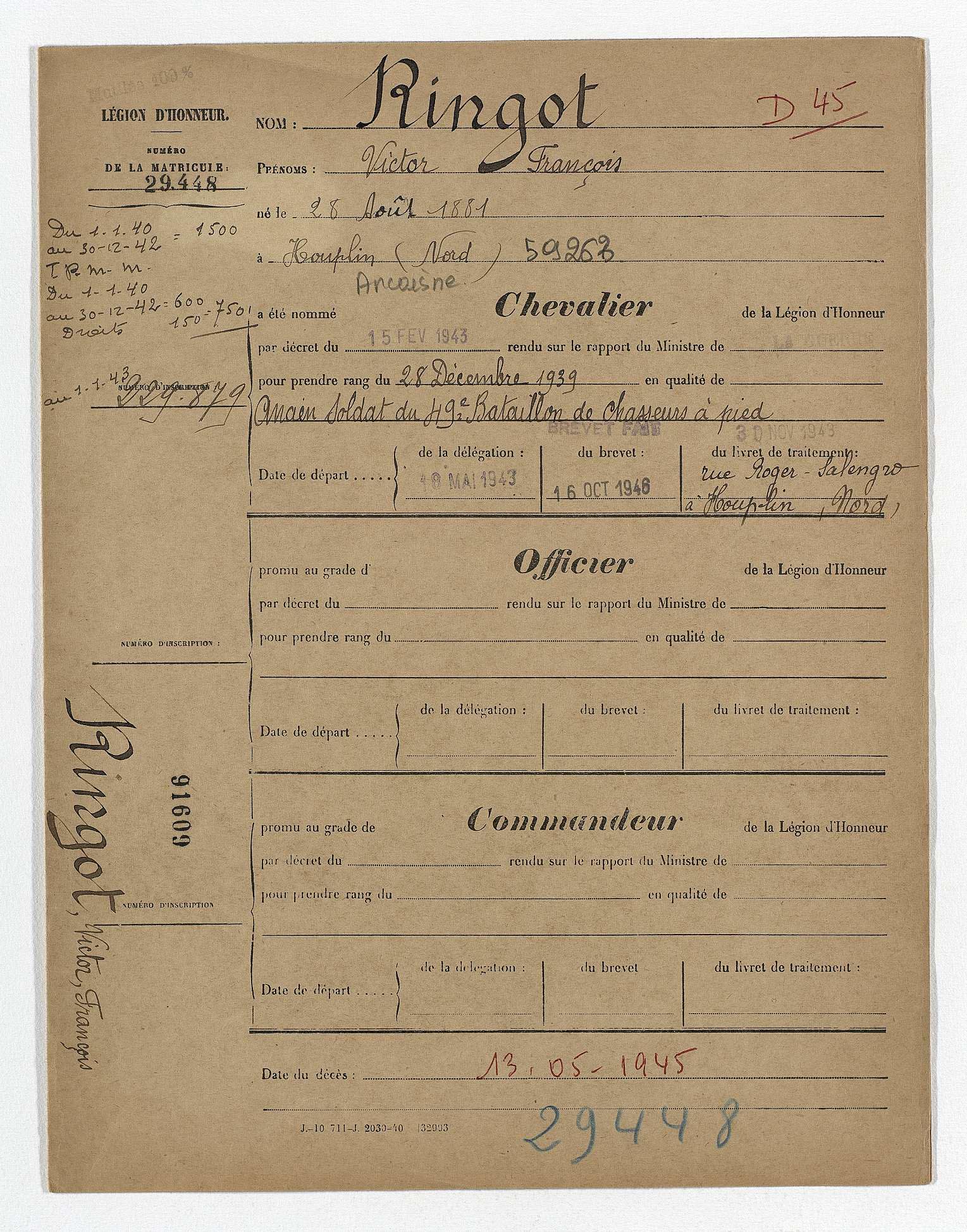 Ringot, Victor François (1881-....) (FranceArchives)