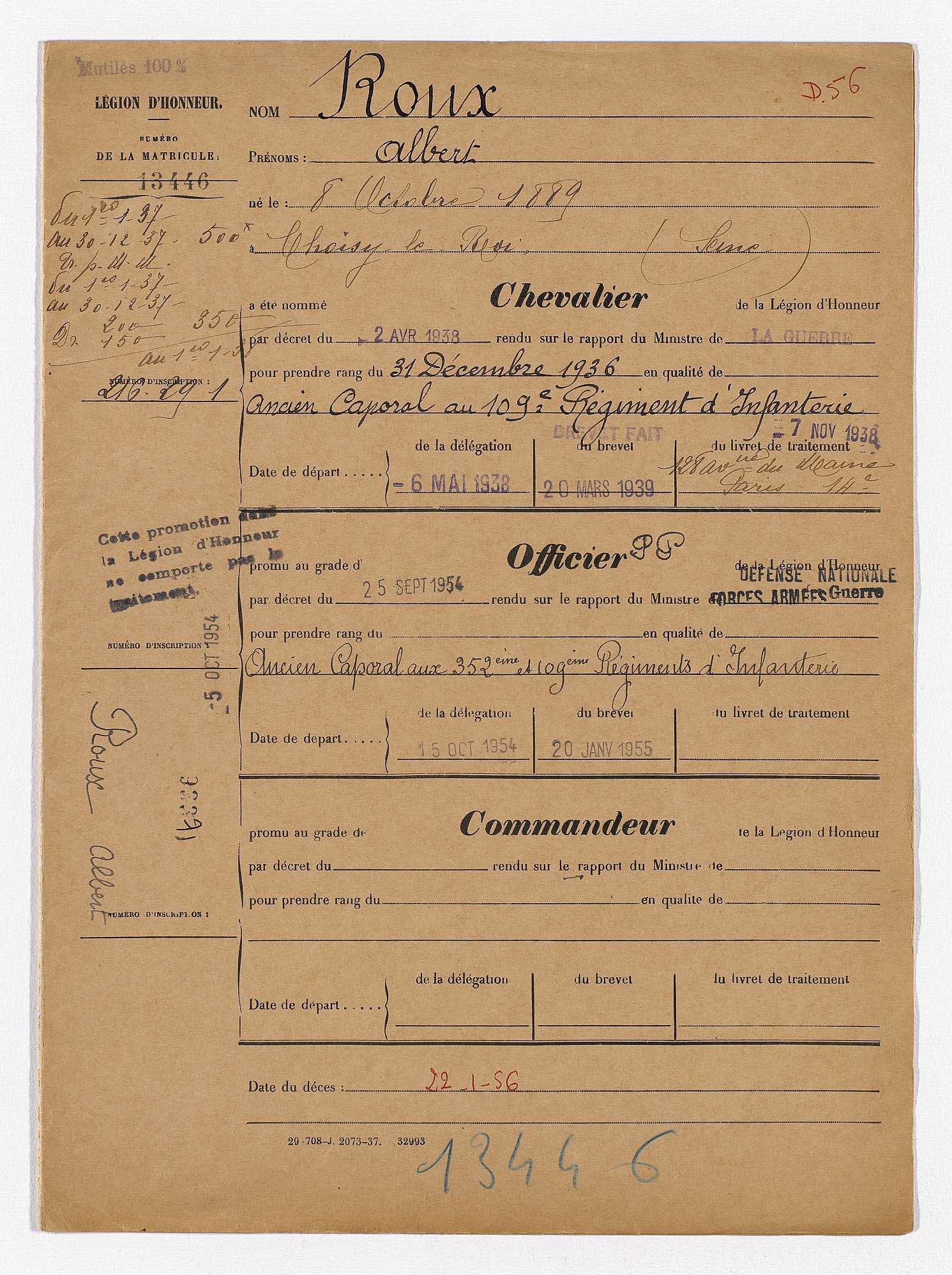 Roux, Albert (1889-....) (FranceArchives)