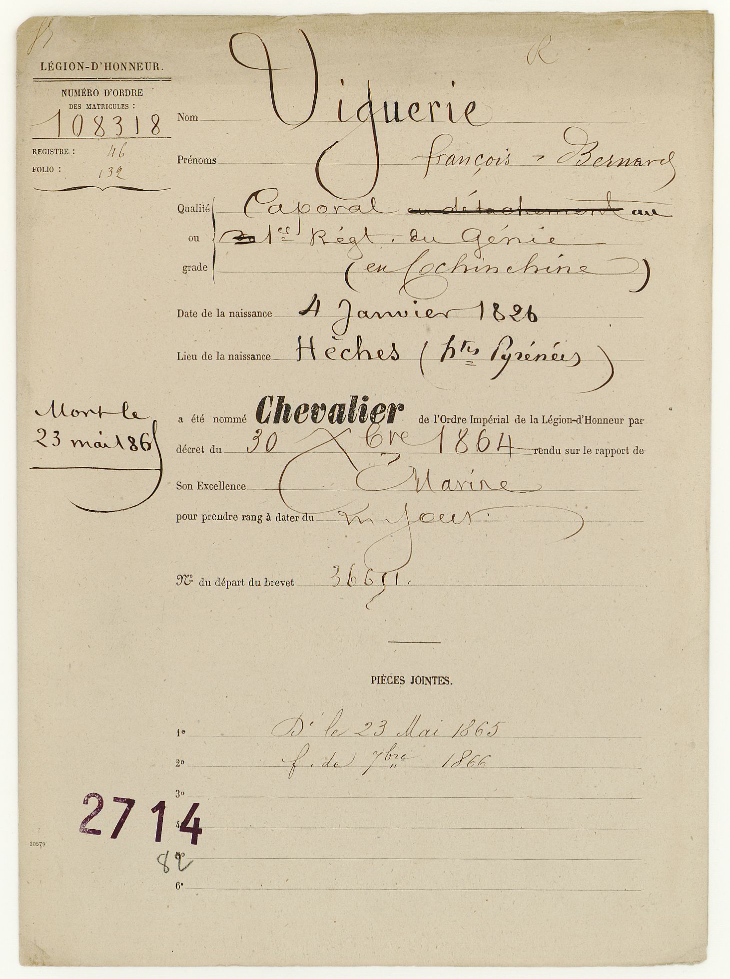 Viguerie, François Bernard (1826-....) (FranceArchives)