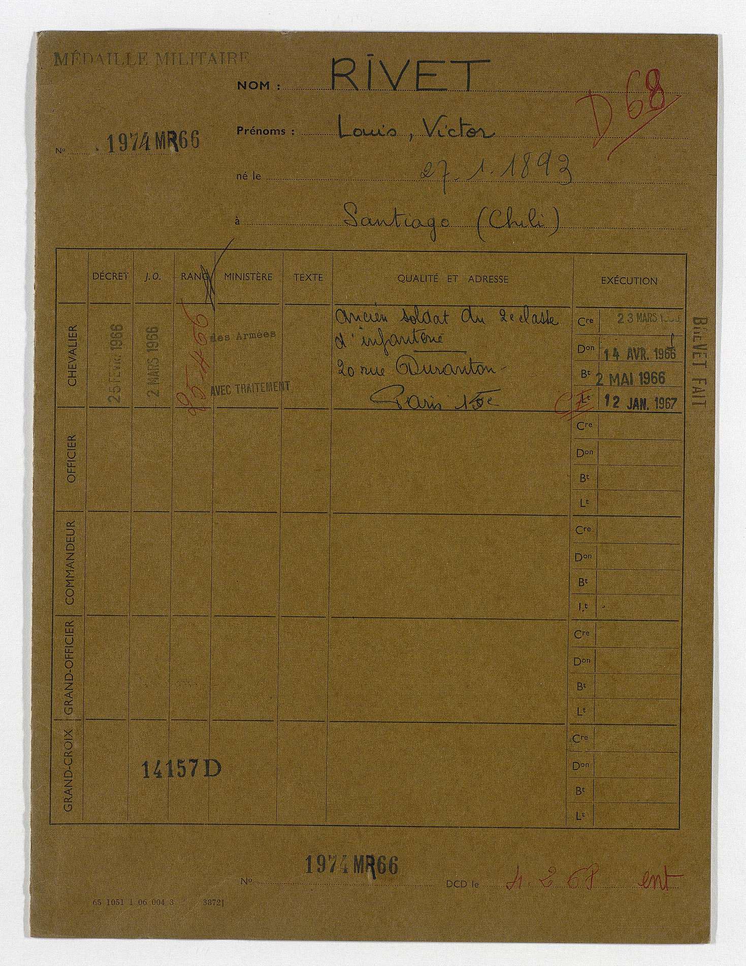 Rivet, Louis Victor (1893-....) (FranceArchives)