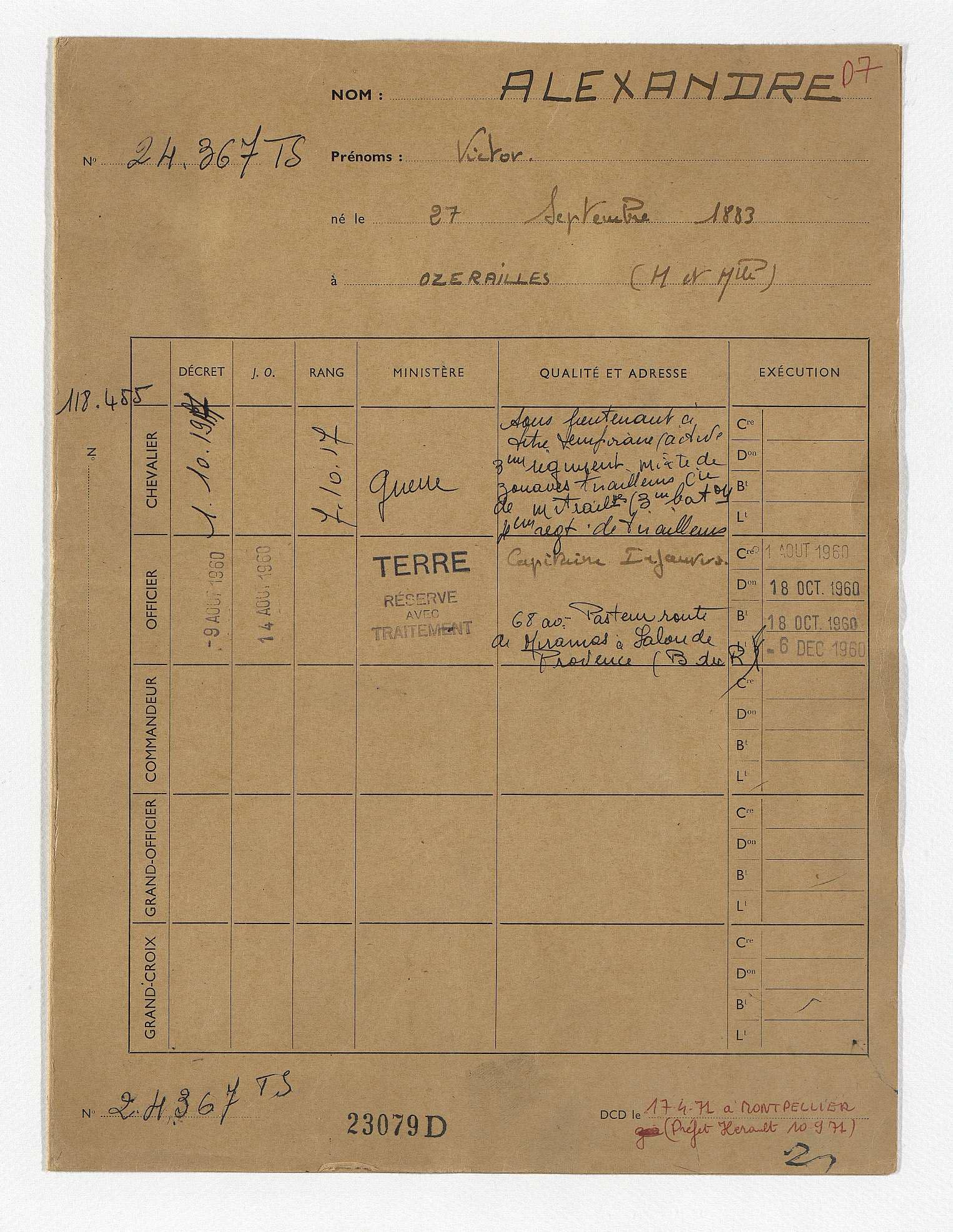 Alexandre, Victor (1883-....) (FranceArchives)