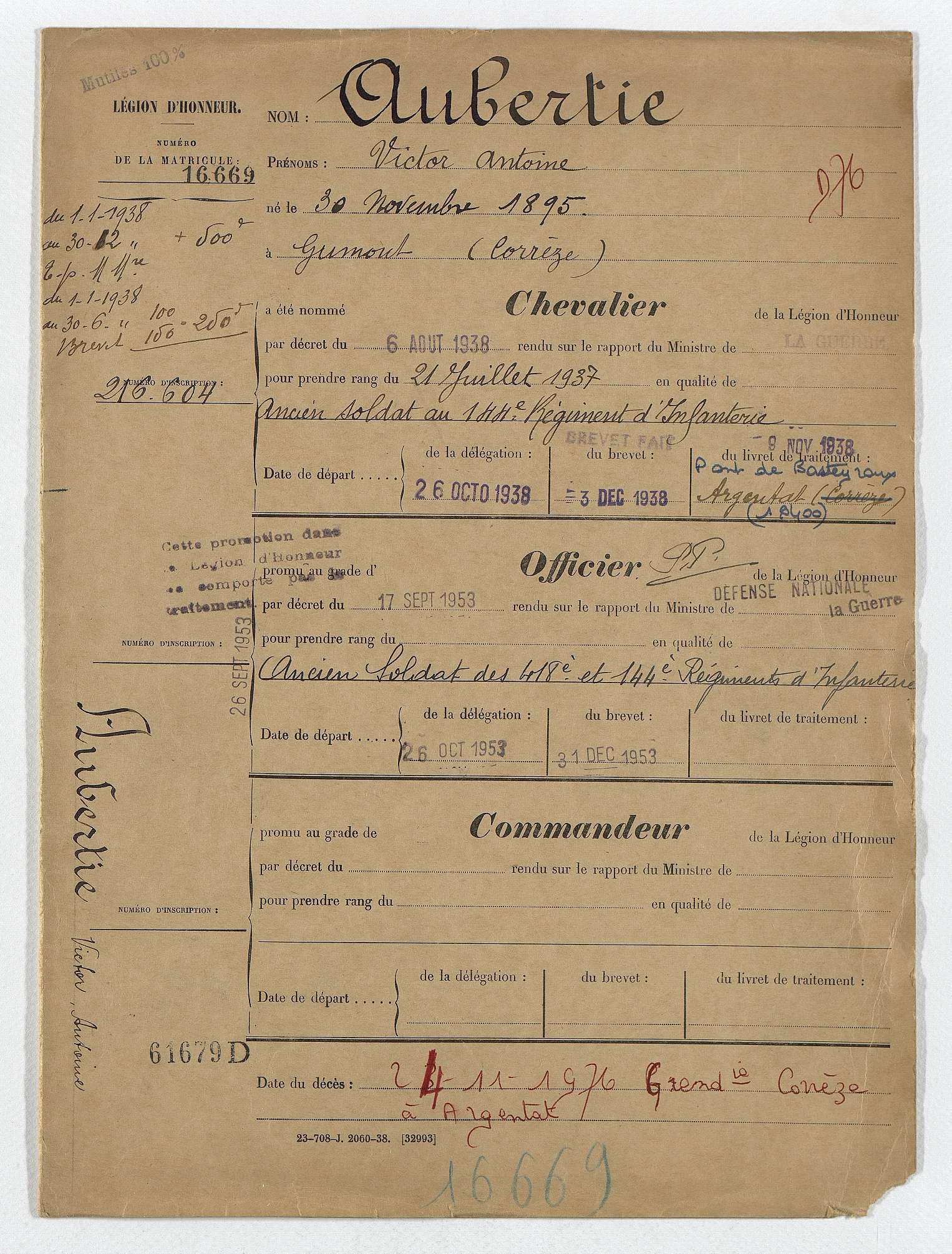 Aubertie, Victor Antoine (1895-....) (FranceArchives)