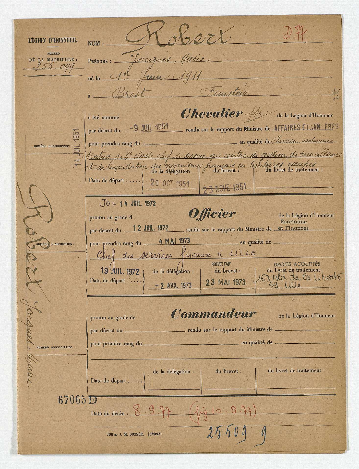 Robert, Jacques Marie (1911-....) (FranceArchives)